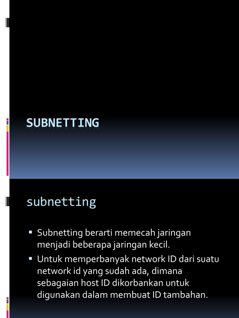 (Materi) Pertemuan 12 - Subnetting | PDF | Komputer