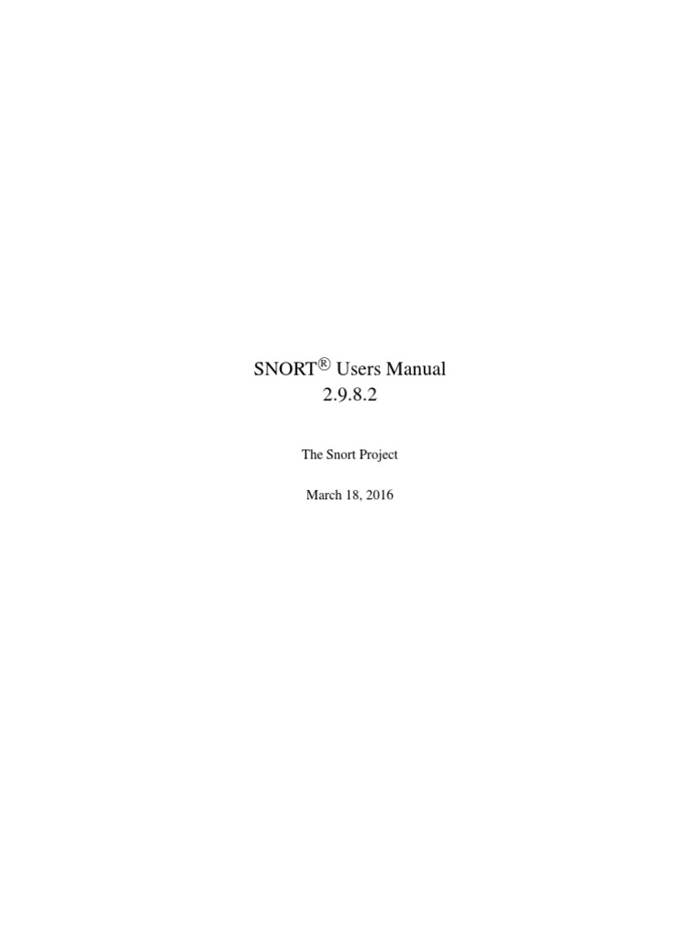 Snort Manual | PDF | Command Line Interface | Internet Protocol Suite
