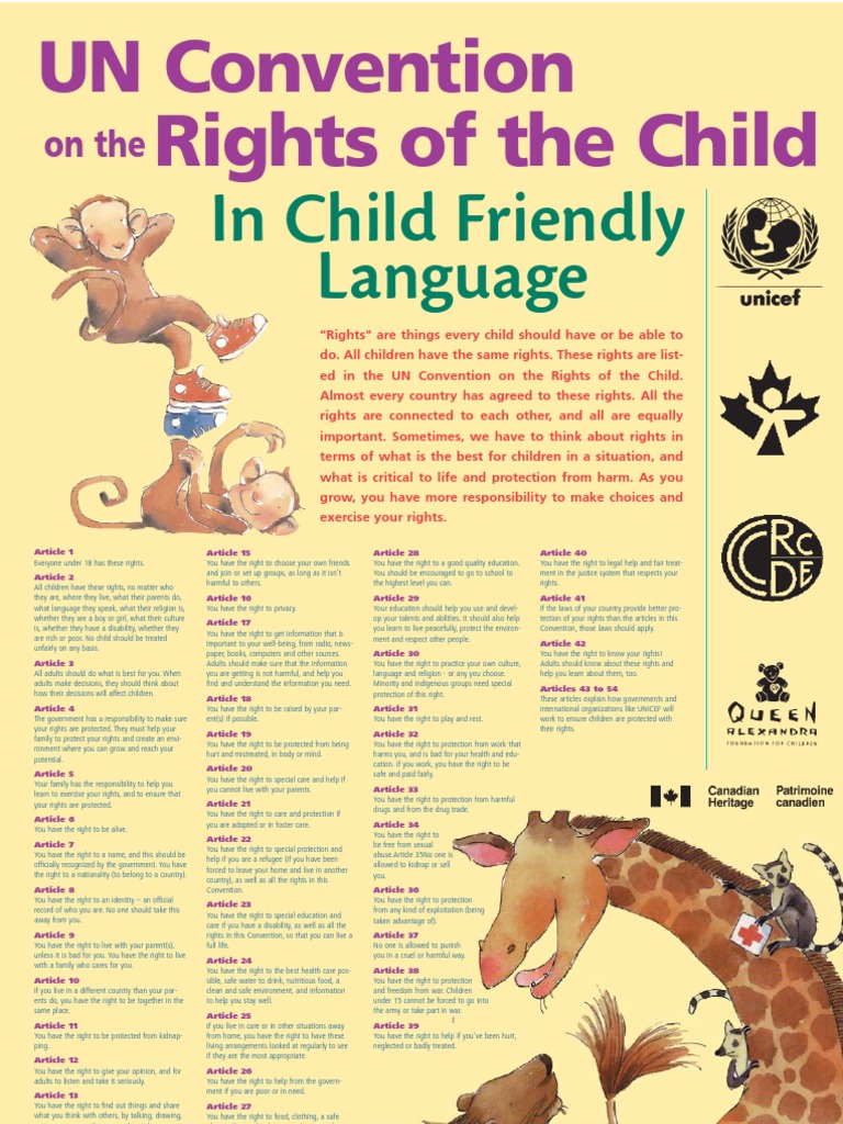 Children's Rights In Child Friendly Language | Children's Rights | Rights
