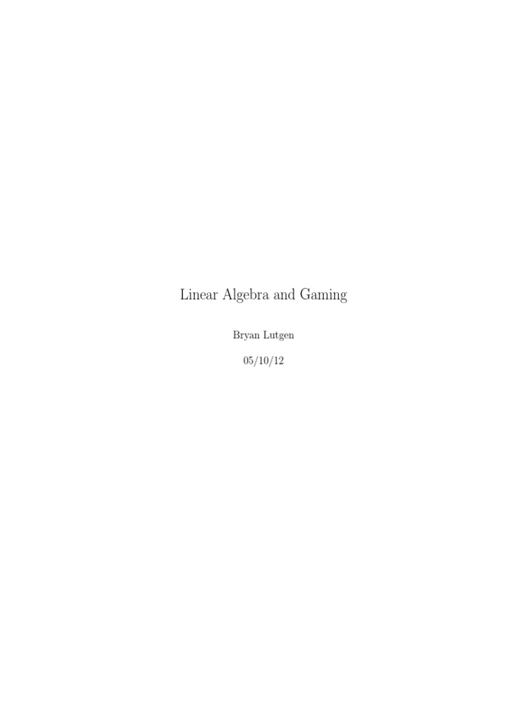 Linear Algebra in Game Development | PDF | Vector Space | Euclidean Vector