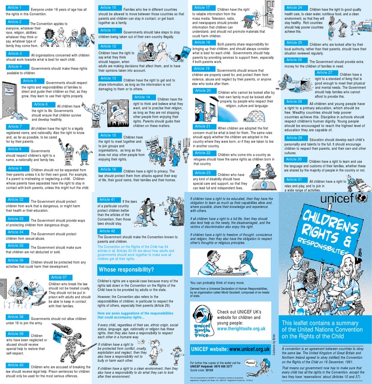 Children's Rights Leaflet | PDF | Children's Rights | Parent