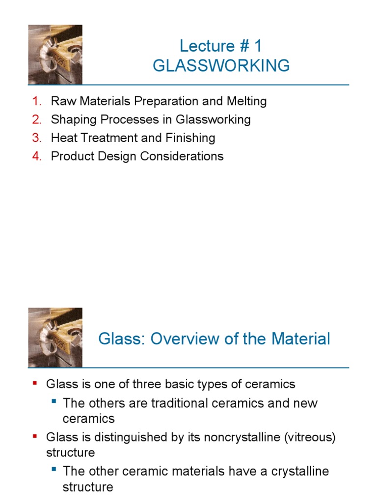 Glassworking Techniques and Processes | PDF | Glasses | Annealing ...