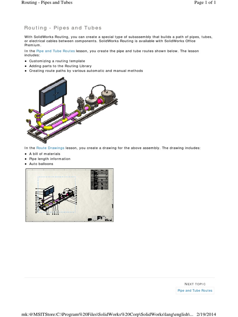 Routing - Pipes and Tubes | PDF | Software | System Software