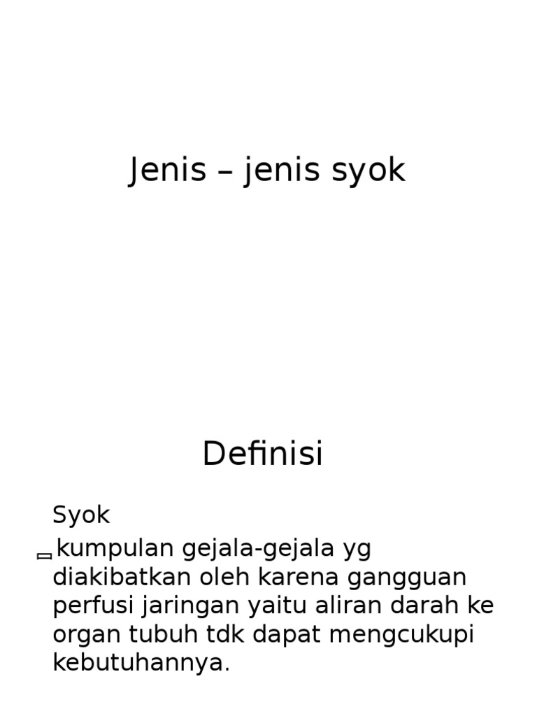 Jenis-Jenis Syok | PDF