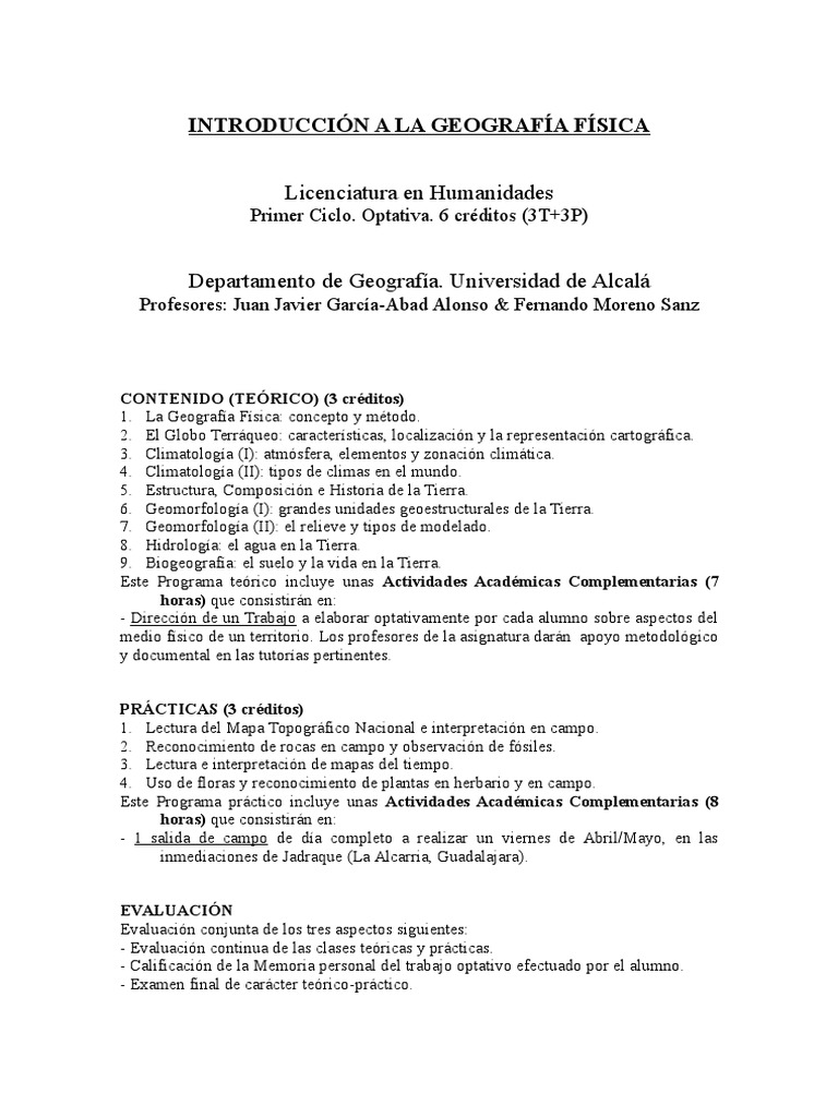 Introduccion A La Geografia Fisica | PDF | Geografía | Mapa