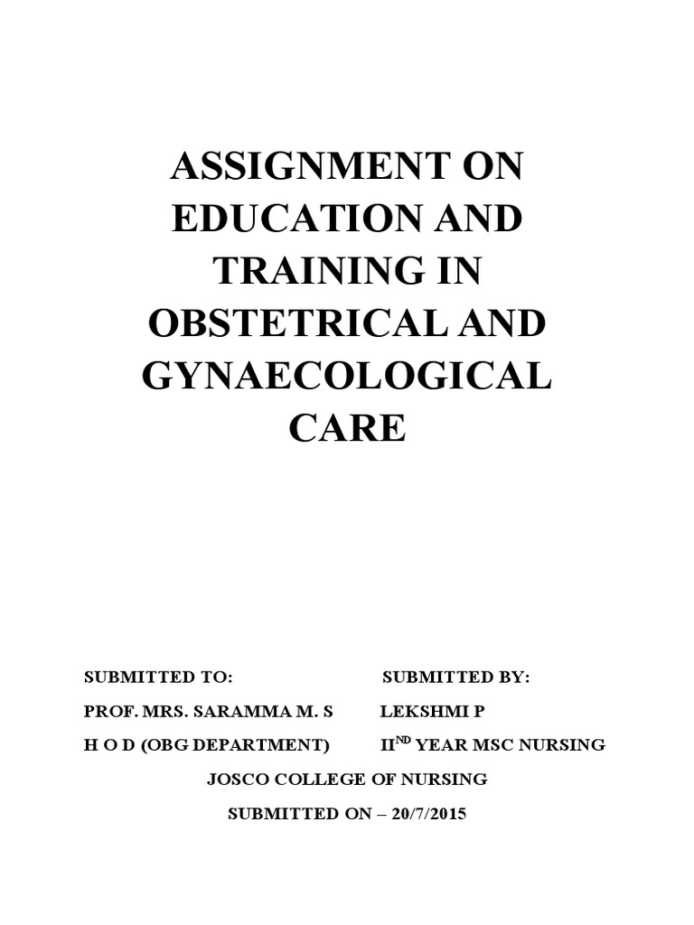 Assignment 1 | PDF | Nursing | Gynaecology