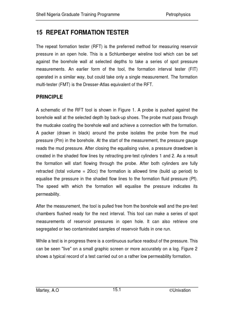 15repeat Formation Tester | PDF | Petroleum Reservoir | Pressure