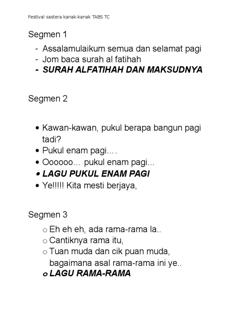 Skrip Persembahan | PDF | Seni | Puisi