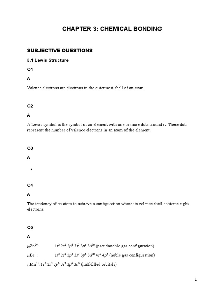 Updated Jawapan Chapter 3 Chemical Bonding | PDF | Chemical Bond ...