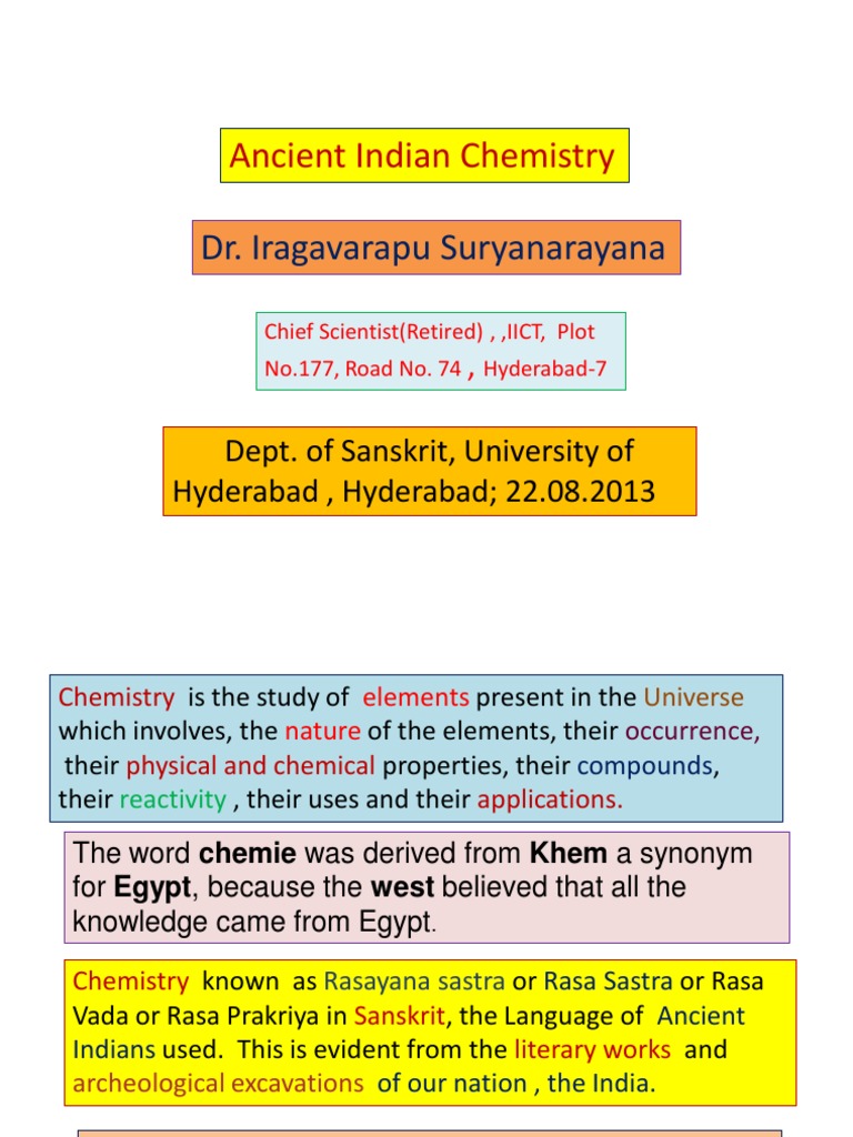 Ancient Indian Chemistry: Rasayana Shastra | PDF | Ayurveda | Metals