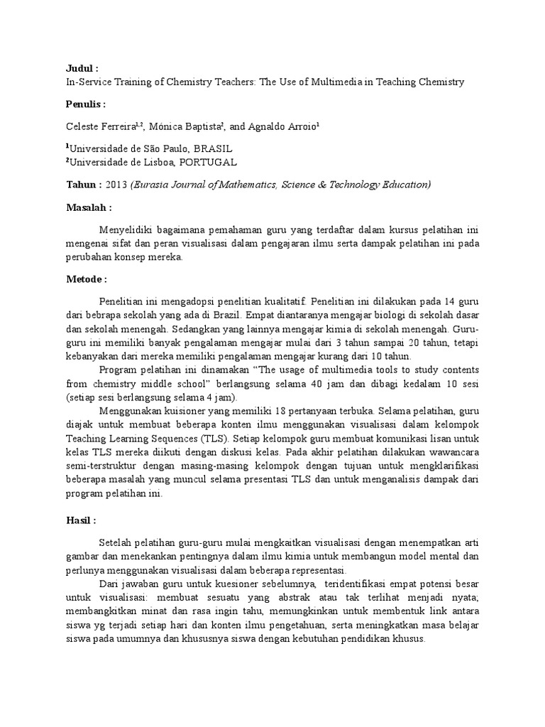 Contoh Analisis Jurnal