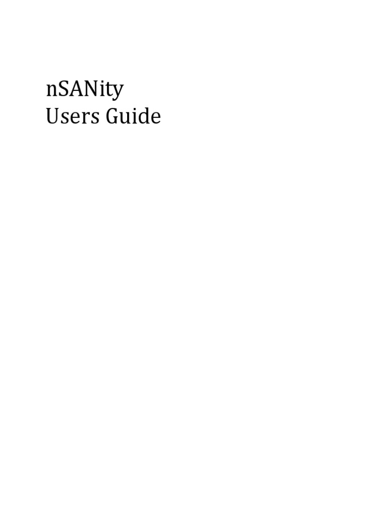 Nsanity Users Guide | PDF | Superuser | Secure Shell