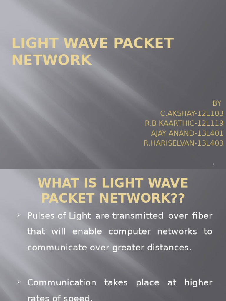 Light Wave Packet Network | PDF | Fiber Optic Communication | Optical Fiber