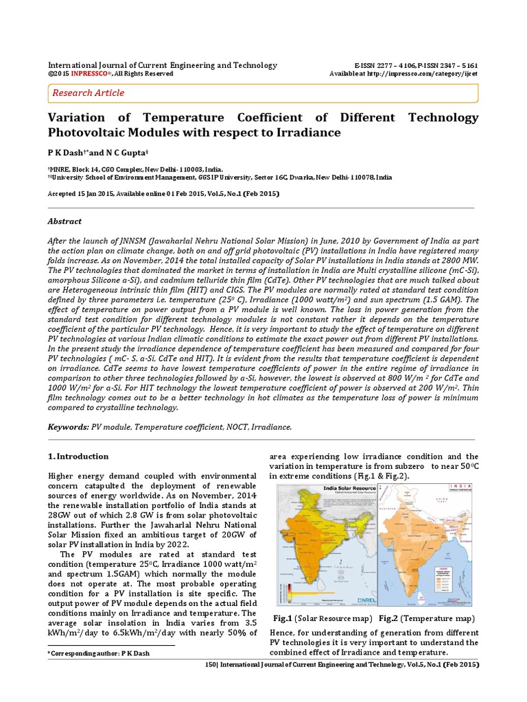 PV Paper | PDF | Photovoltaics | Thin Film Solar Cell