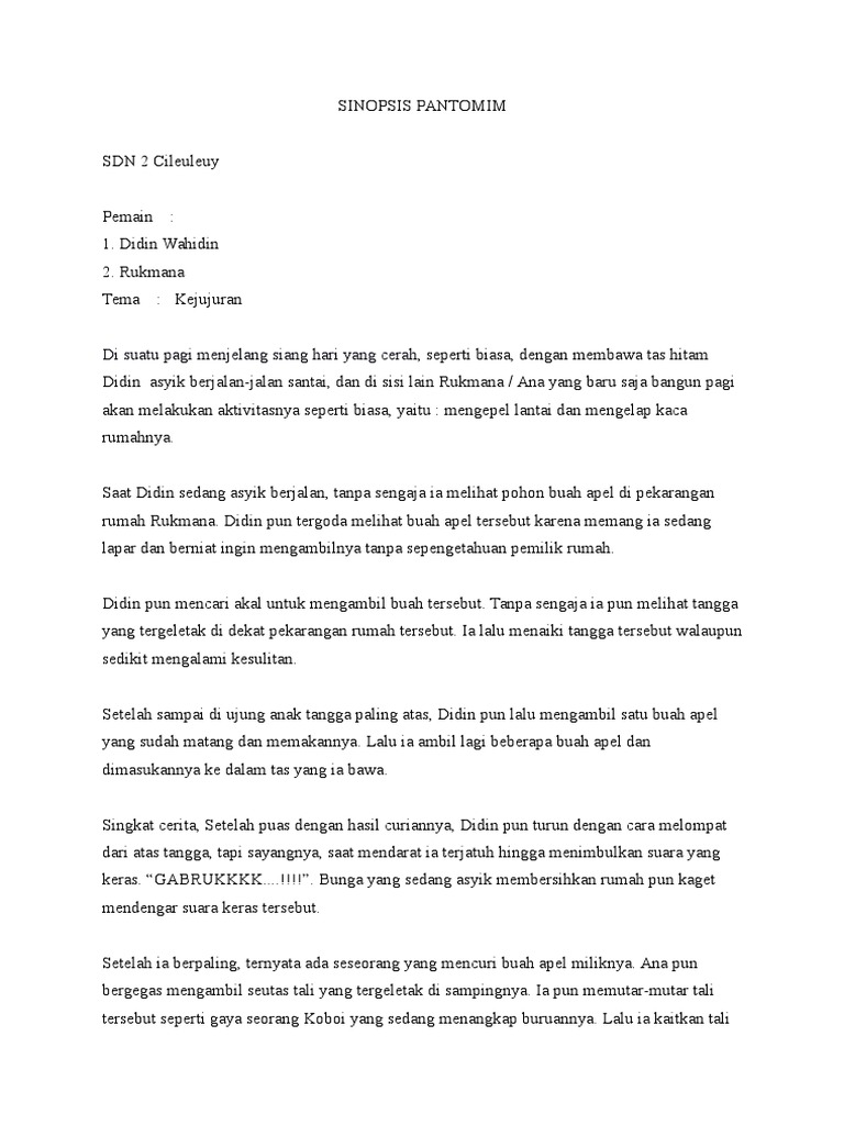 Pantomim Kejujuran: Didin dan Rukmana | PDF