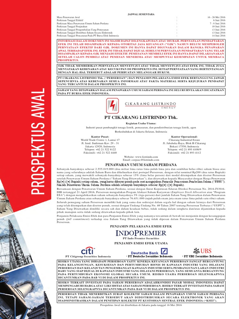 Prospektus PDF | PDF | Bisnis | Pengelolaan Keuangan & Uang