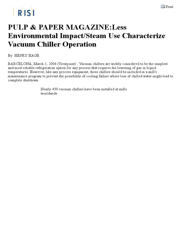 Chiller Steam Jet PULP PAPER | PDF | Vacuum | Steam