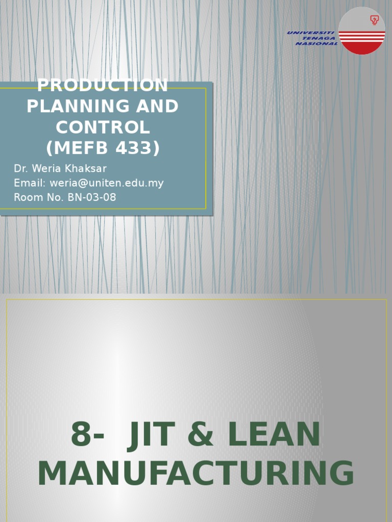 CHAPTER 8-JIT & Lean Manufacturing # | PDF | Lean Manufacturing ...