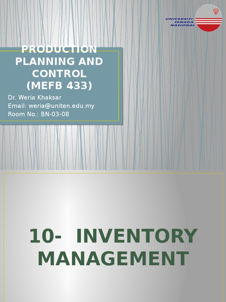 Chapter 10 Inventory Management Pdf Inventory Forecasting