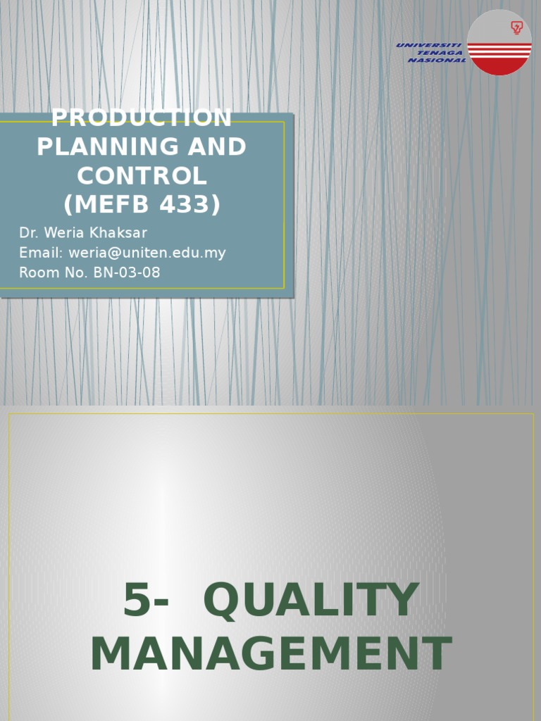 CHAPTER 5 - Quality Management | Download Free PDF | Quality Management | Six Sigma