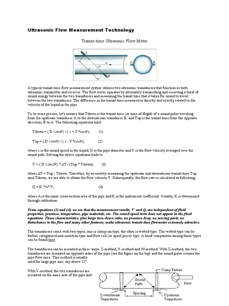 Ultrasonic Flow Meter Principles and Methods | PDF | Flow Measurement ...