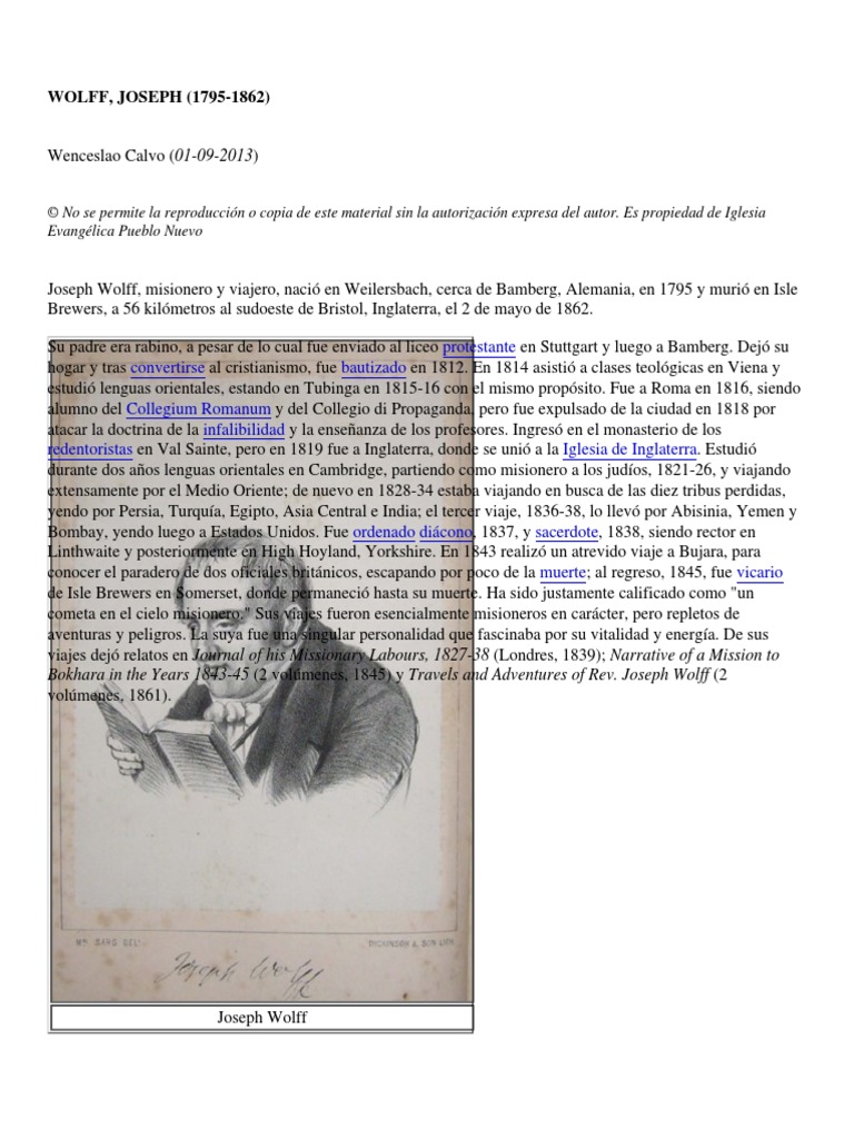 Biografia de Joseph Wolff | PDF