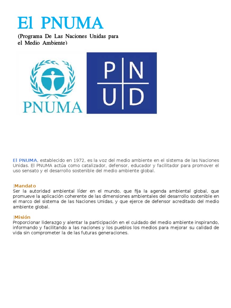 PNUMA | PDF | Desarrollo sostenible | Degradación ambiental