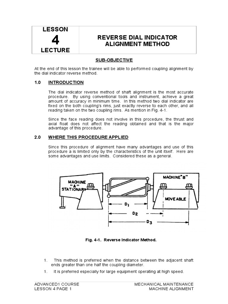 Reverse Dial Indicator Method | PDF | Machines | Mechanical Engineering
