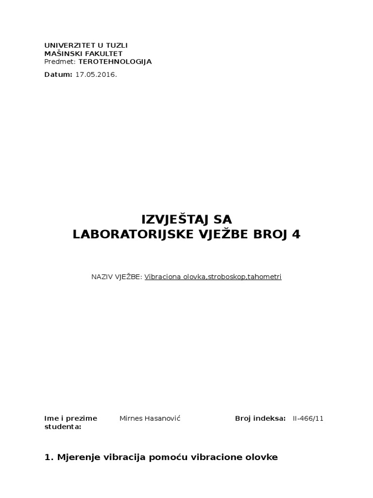 Hasanovic-Izvjestaj 4 | PDF