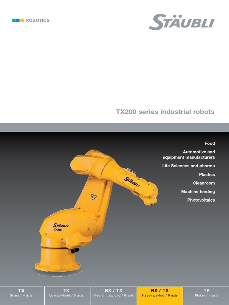 TX200 Series Industrial Robots: TS TX RX / TX TP | PDF | Electrical Connector | Robot