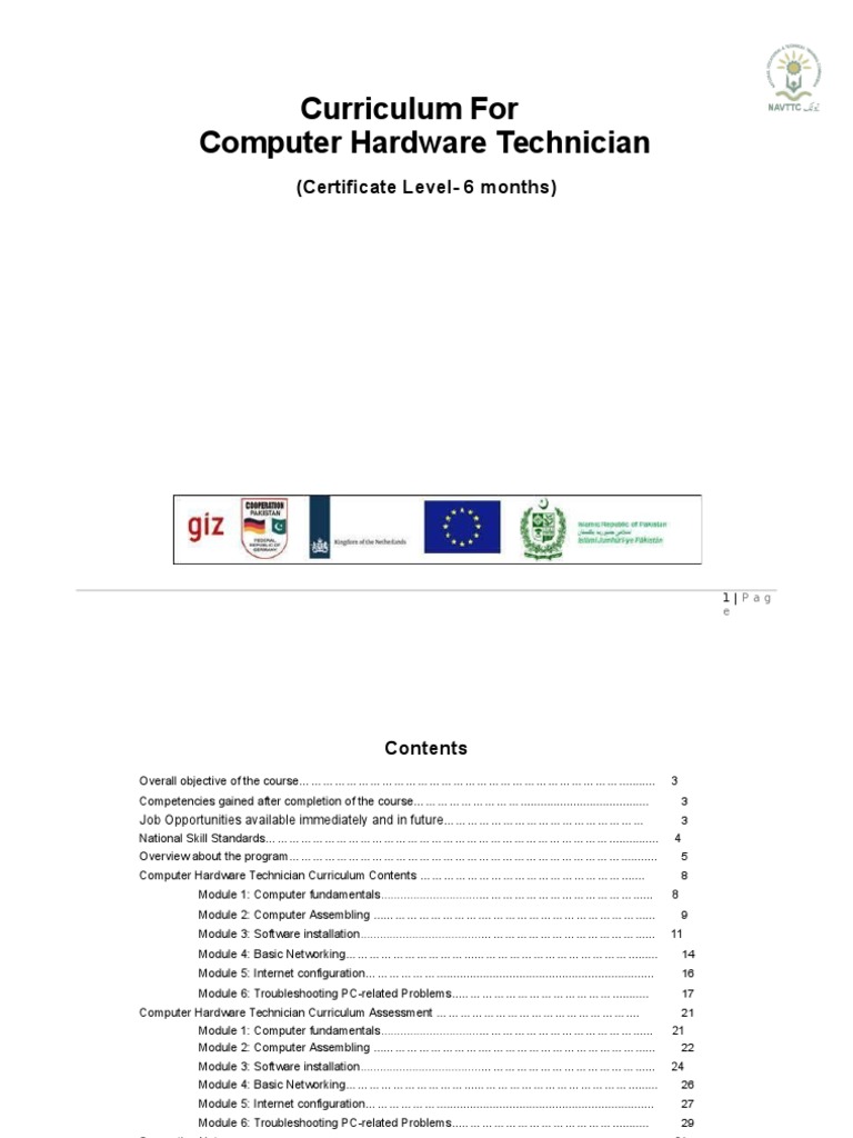 Computer Hardware Technician Course | PDF | Internet Access | Operating ...