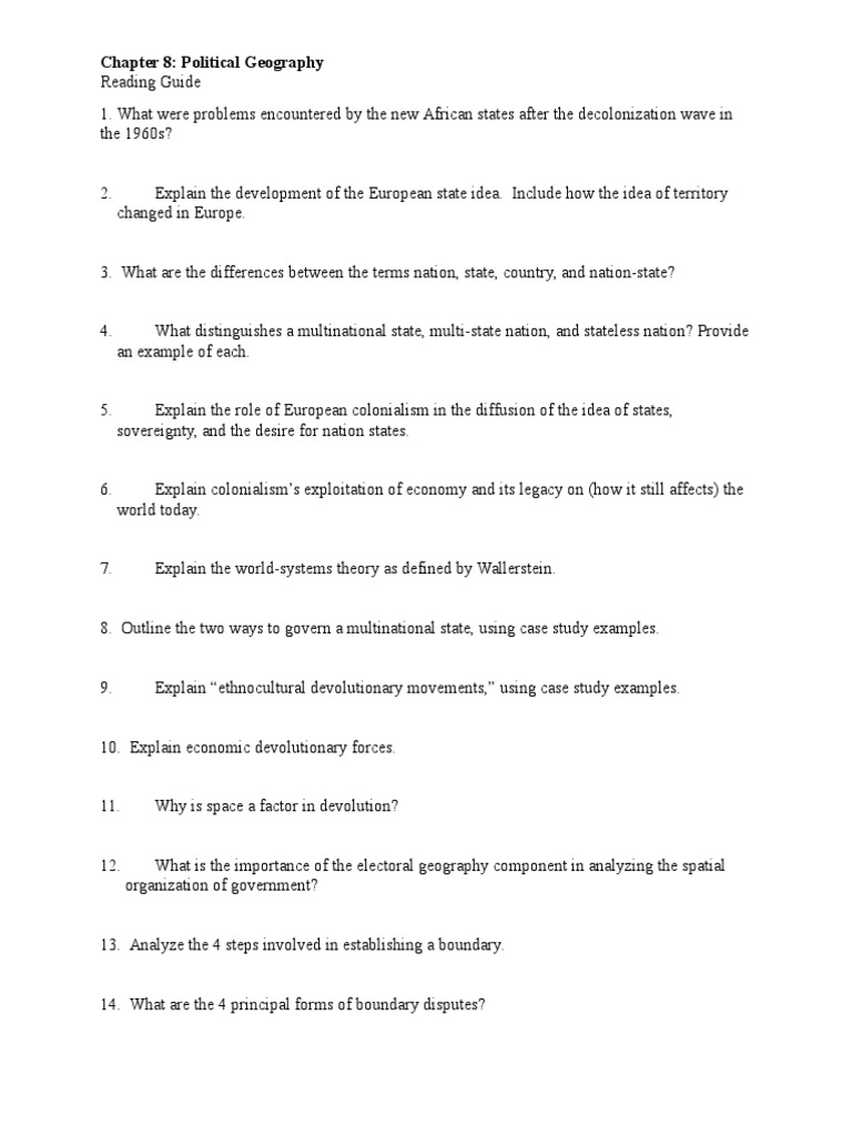 Political Geography: Key Concepts & Issues | PDF | Politics