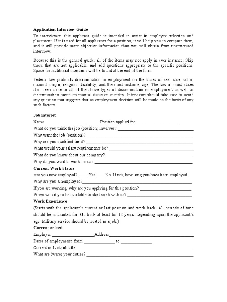 Interview Guide | PDF | Employment | Salary