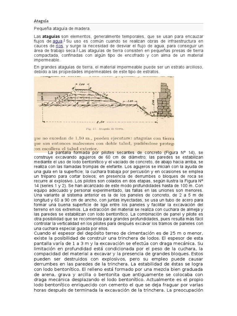 Ataguía | PDF | Excavación (Arqueología) | Hormigón