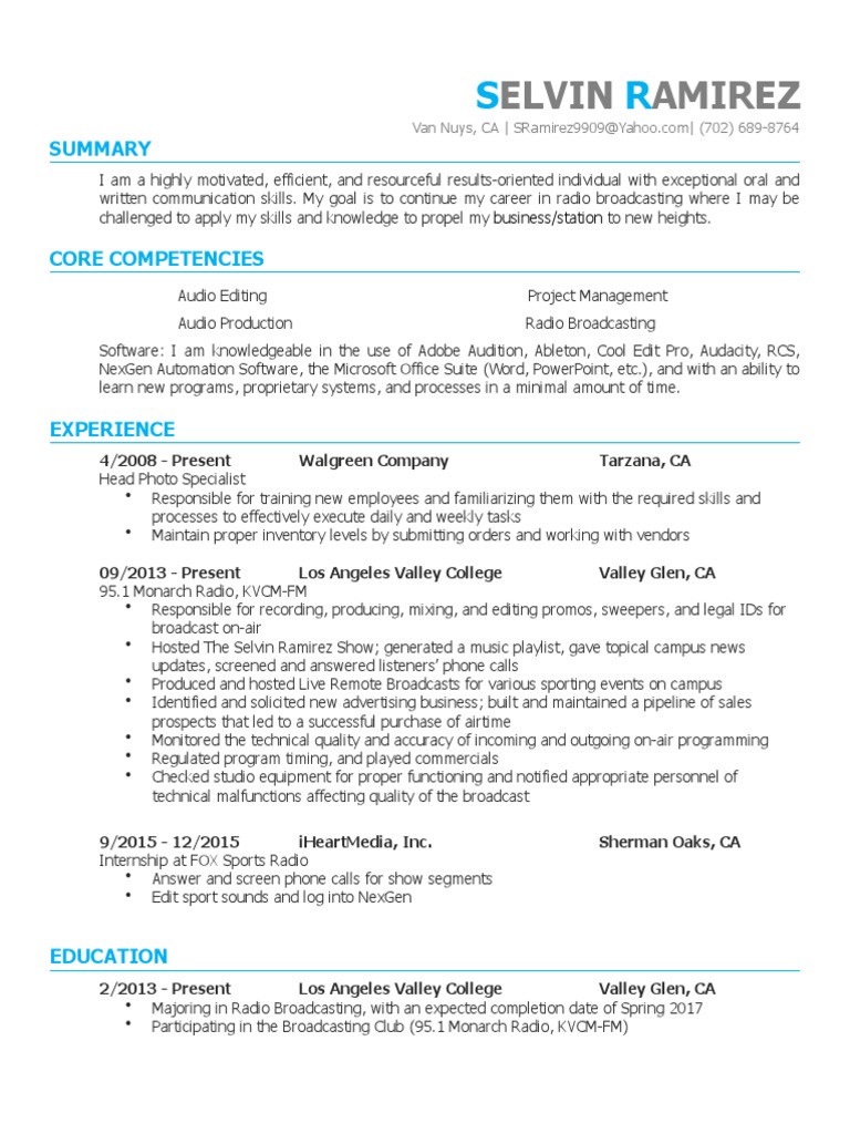 Radio Broadcasting Resume SEO | PDF | Career & Growth | Business