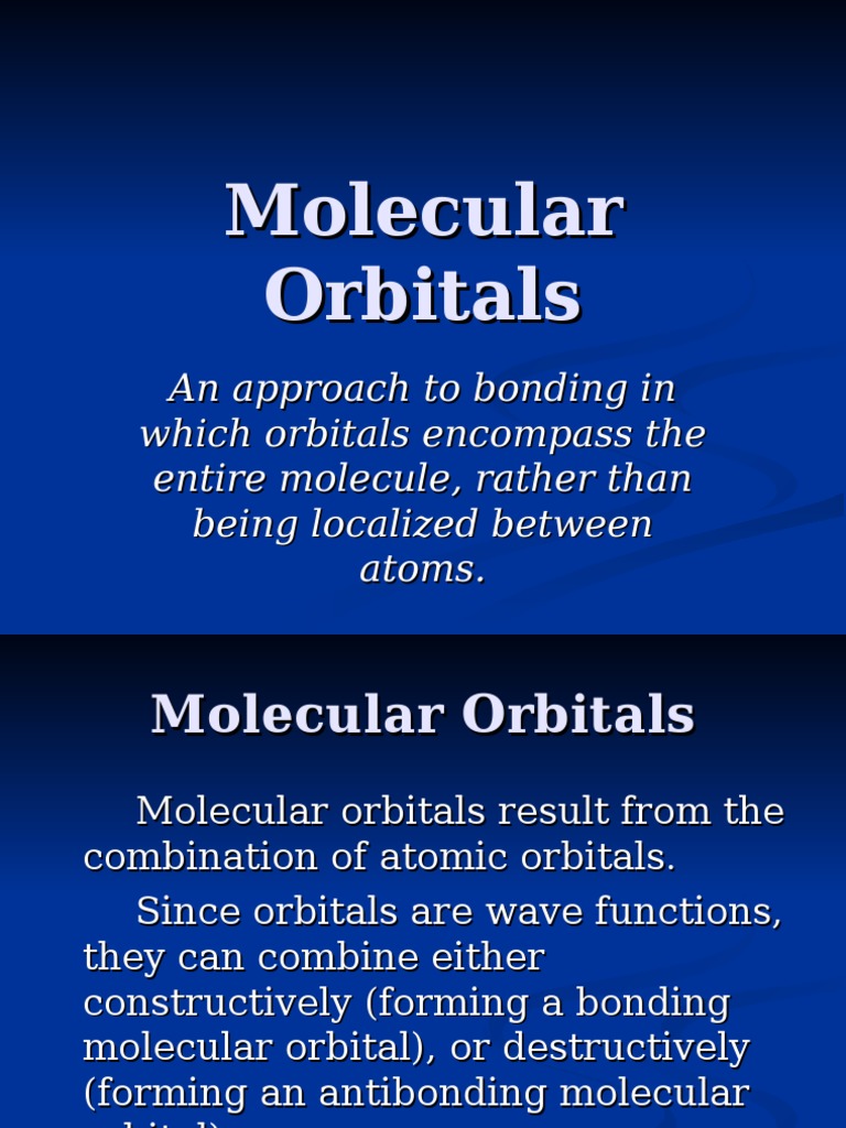 Molecular Orbitals | PDF | Molecular Orbital | Chemical Bond