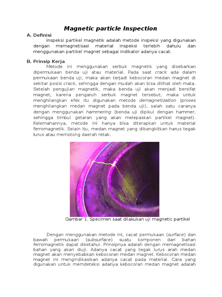 Magnetic Particle Inspection Paper | PDF | Metode & Bahan Ajar | Sains ...