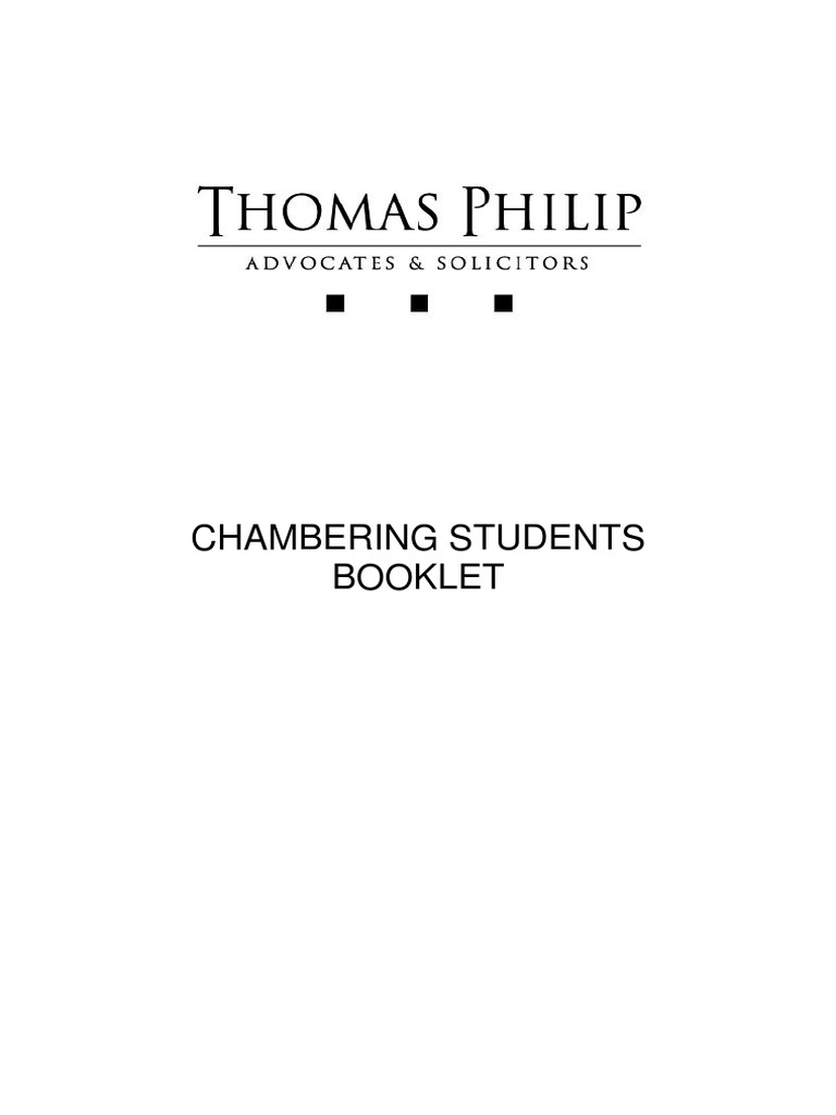 Chambering Students Booklet | PDF | Summons | Judgment (Law)