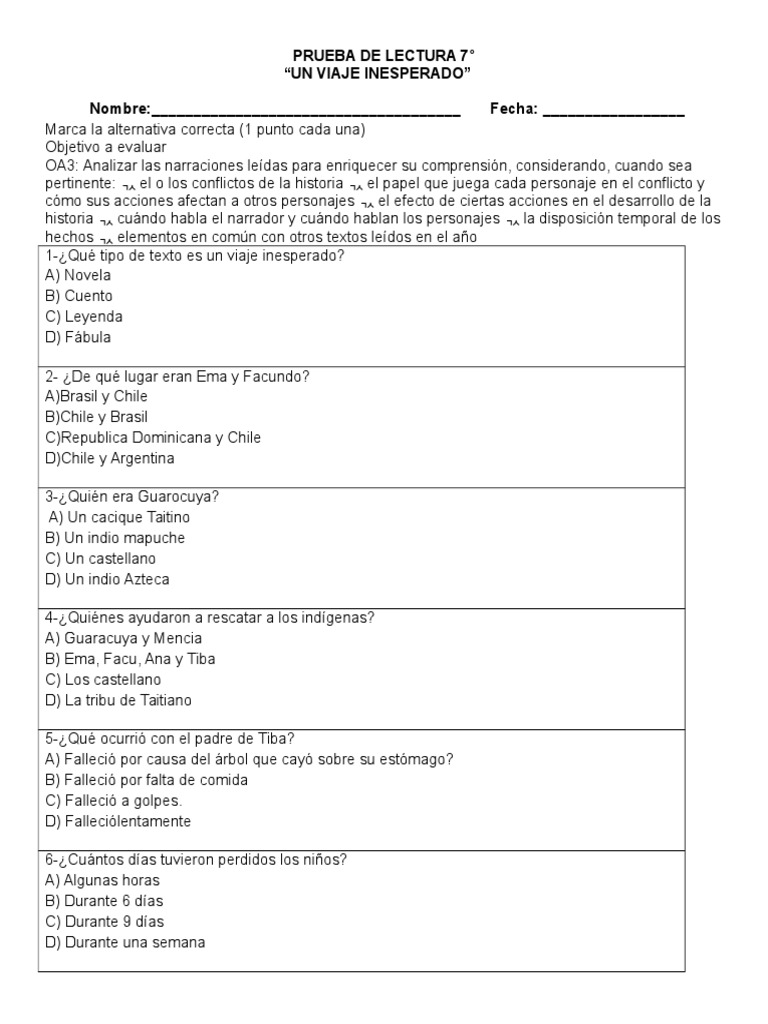 Prueba Un Viaje Inesperado Ultimo | PDF | Ficción general