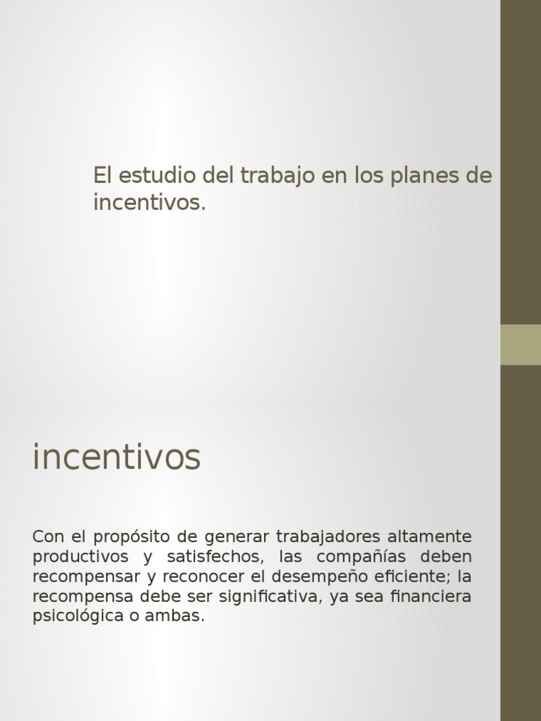 El Estudio Del Trabajo en Los Planes de Incentivos | PDF | Salario ...