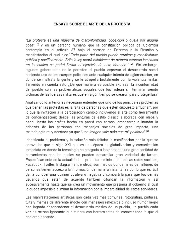 Ensayo Sobre El Arte de La Protesta | PDF | Gorjeo | Política (general)