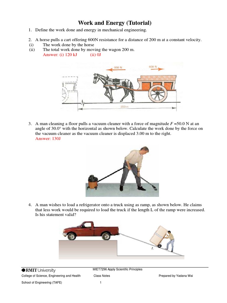 Dynamics (Work and Energy) Tutorial | Potential Energy | Mass