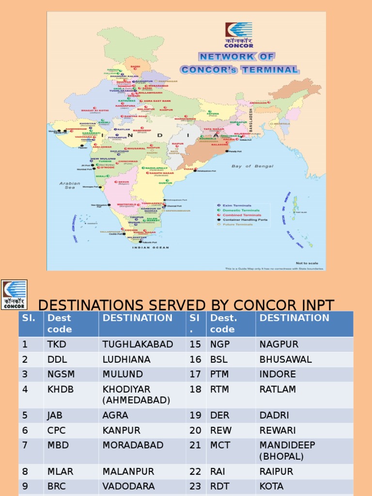 CONCOR Destinations and Traffic Data | PDF