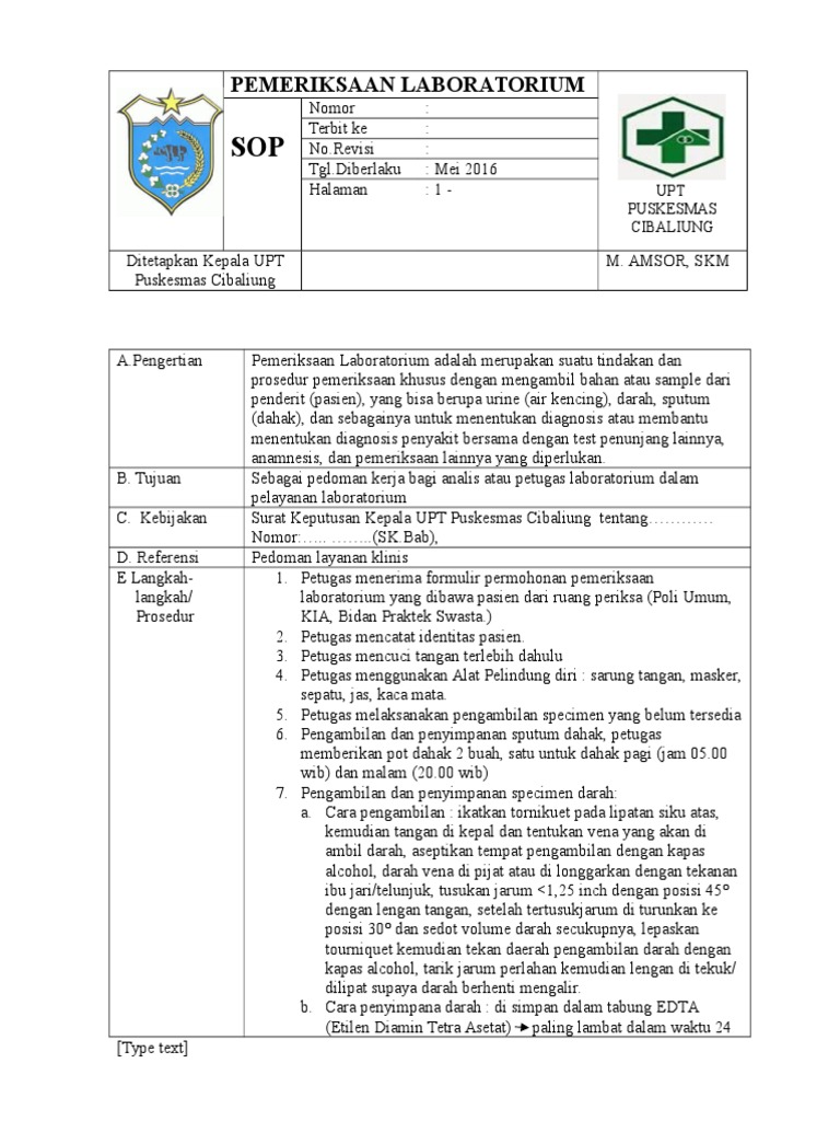 Format Sop Lab | PDF