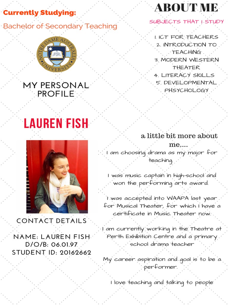 Lauren Fish: Aspiring Drama Teacher | PDF