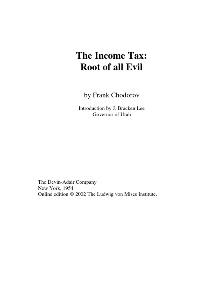 The Income Tax - Root of All Evil | PDF