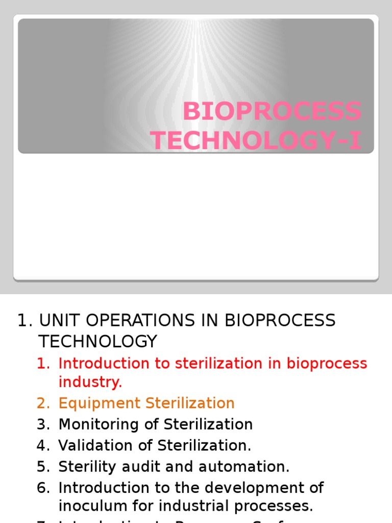 Bioprocess Technology I | PDF | Sterilization (Microbiology) | Filtration
