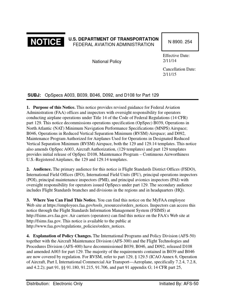 N - 8900.254 - OpSpec D092 Sample | PDF | Federal Aviation ...