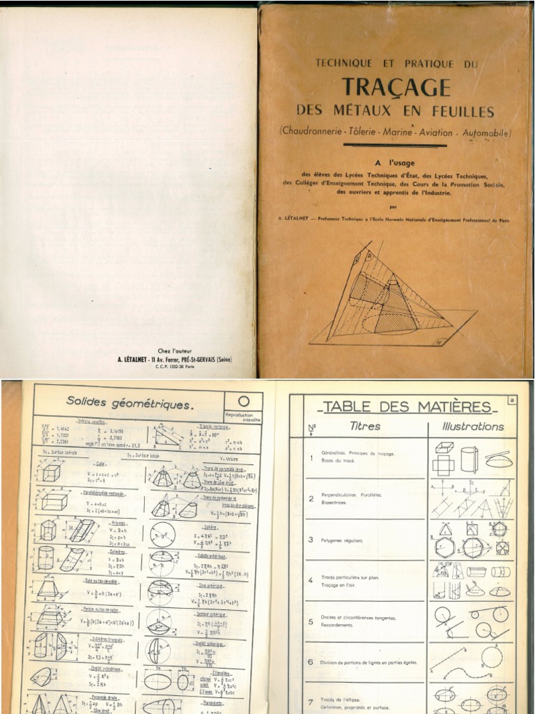 Techniques Et Pratiques Du Tracage Des Métaux en Feuilles (1968) | PDF ...