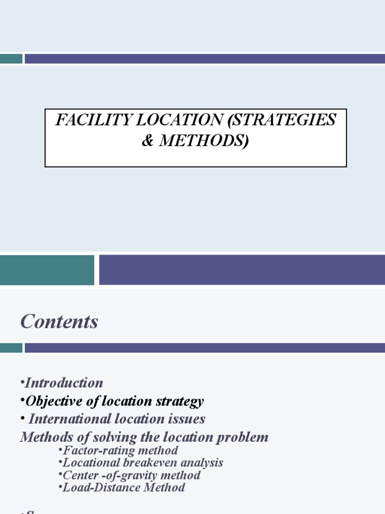 Facility Location | PDF | Economies | Business